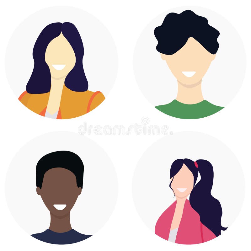 Avatars of Different Races and Nationalities, Men and Women. Stock ...