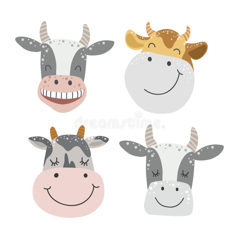 Avatar of a Cow on a White Background, Vector Stock Vector ...