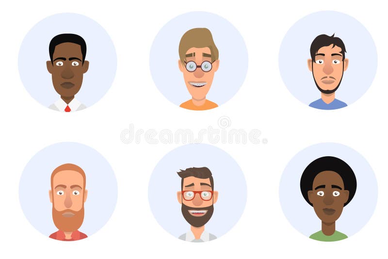 Avatars Men. Office Workers. Stock Vector - Illustration of businessman ...