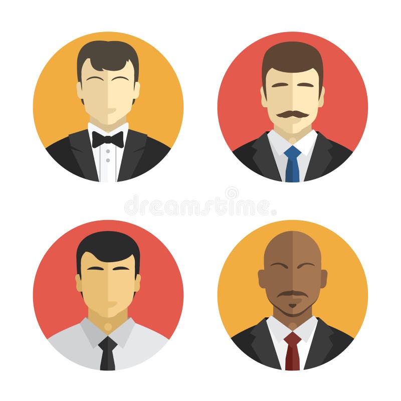 Avatar People. Flat Design. Vector Icons Depicting Different ...