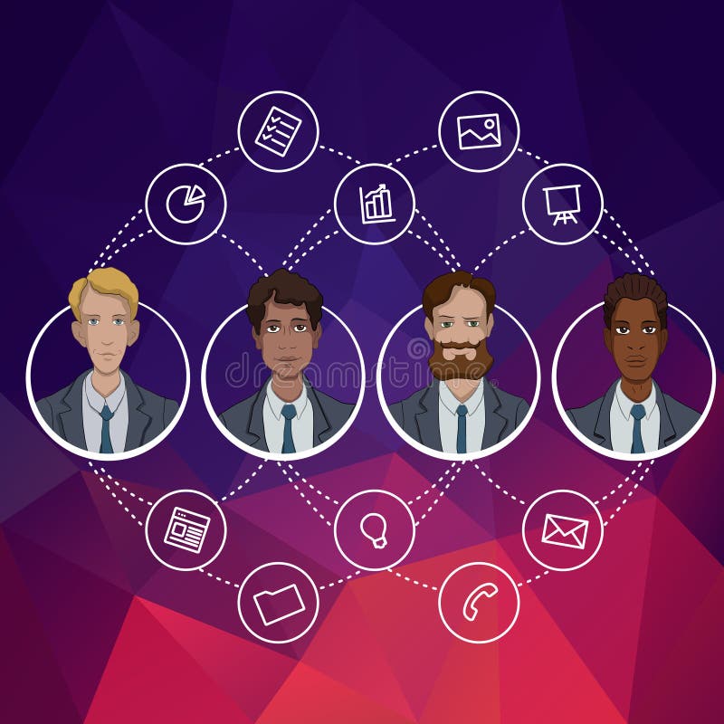 Avatars of Office Managers. Stock Vector - Illustration of female ...