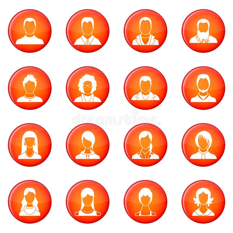 Avatars Set Icons Vector Set Stock Vector - Illustration of collection ...