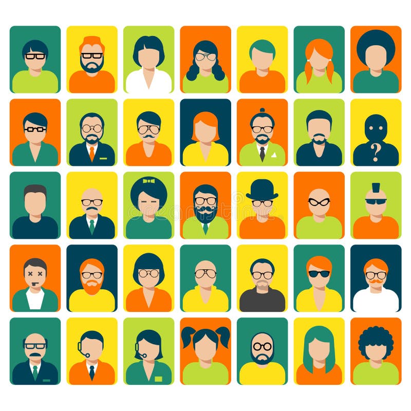 Avatars and User Pics for Website Stock Vector - Illustration of media ...