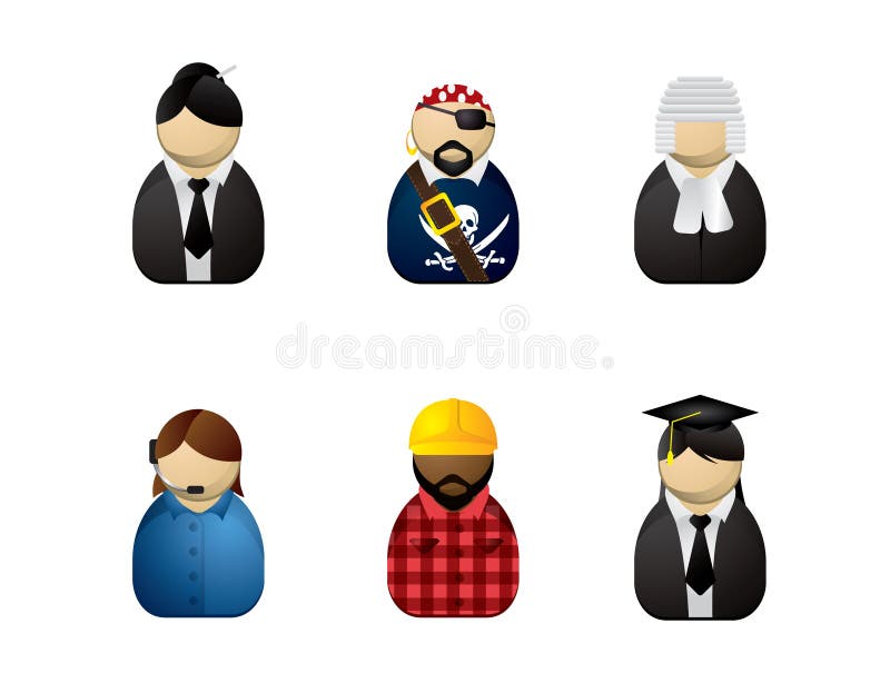 De Pictogrammen Van Beroepen Vector Illustratie - Illustration of ...