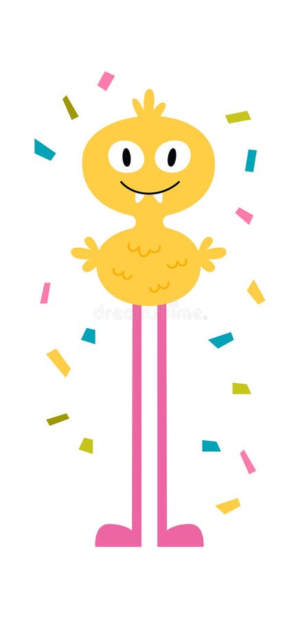 Ave monstruo con confeti ilustración del vector. Ilustración de arte - 283075598