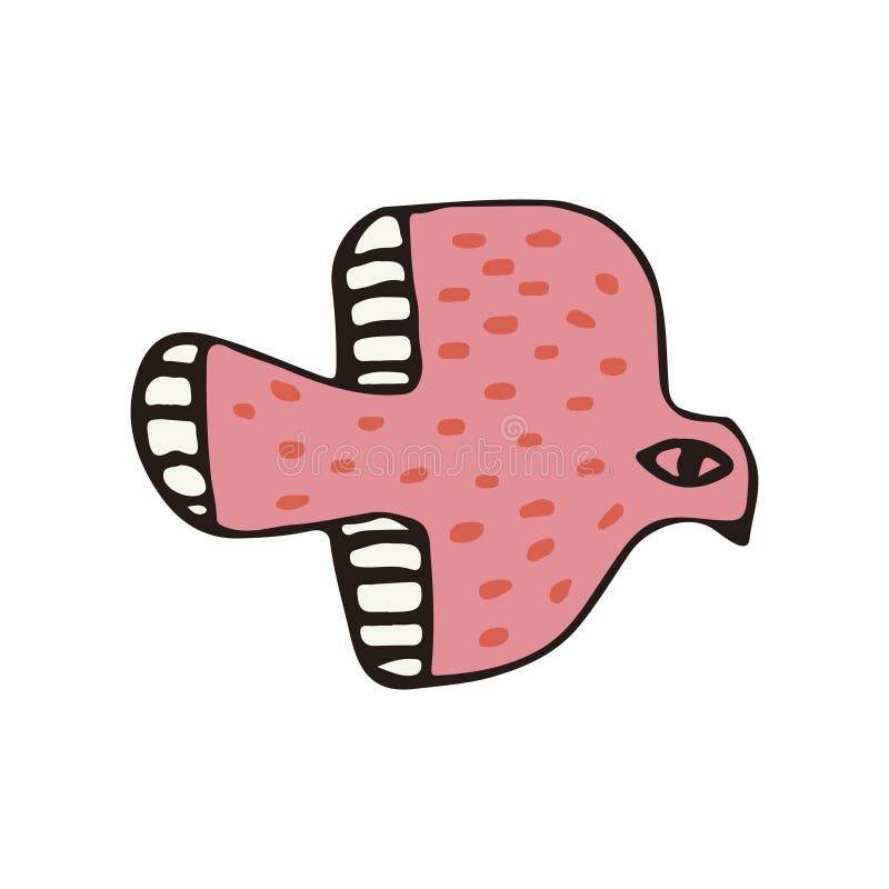 Ave-pintada Rosa Isolada Em Fundo Branco. Vetor Ilustração do Vetor ...