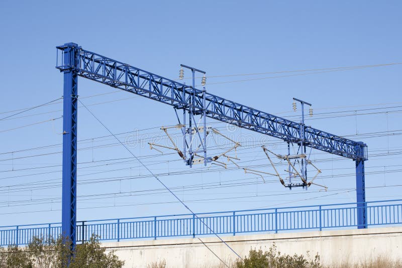 AVE train catenary stock photo. Image of tower, tension - 22780082