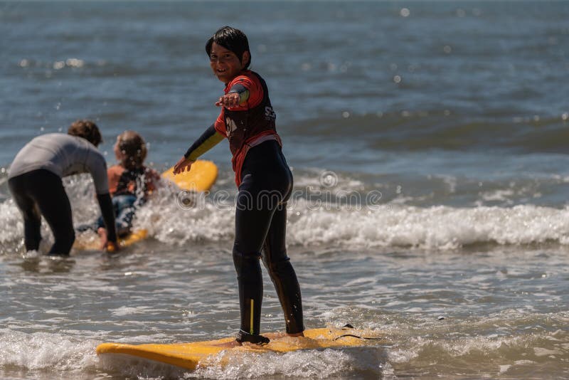 Aveiro, Portugal - August 19, 2022: a Group of Children Practice with a ...