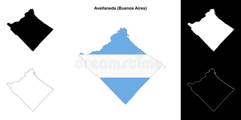 Avellaneda outline map stock vector. Illustration of contour - 335094877