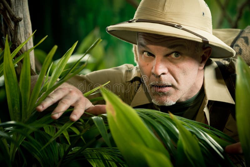 Aventurier Jetant Un Coup D'oeil Par Des Usines Image stock - Image du ...