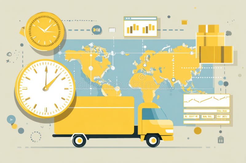 Average Delivery Times Infographic Displaying a Global Map and Delivery ...