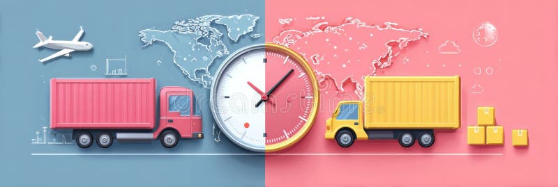 Average Delivery Times Visualized with Truck and Airplane Graphics ...