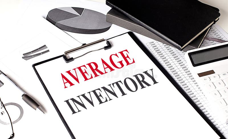 Average Inventory Text on Clipboard with Calculator, Documents, and ...