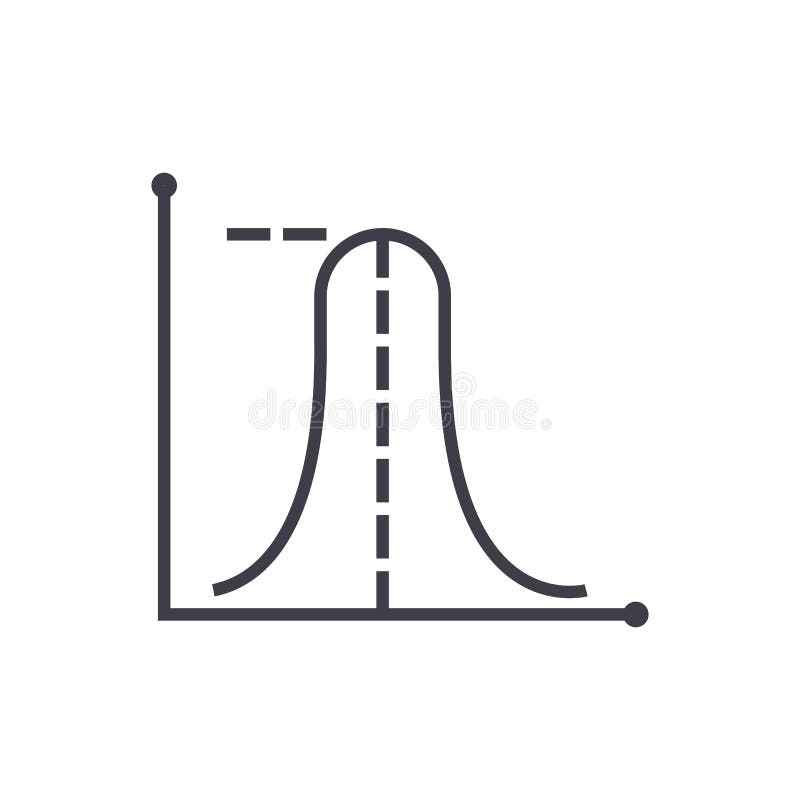 Average Maximum Graph Vector Line Icon, Sign, Illustration on ...