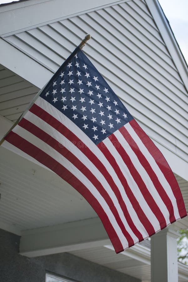 An average patriotic home. stock image. Image of middle - 144874071