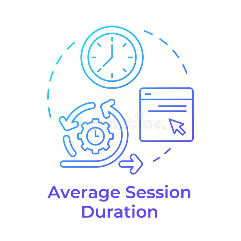 Average Session Duration Blue Gradient Concept Icon Stock Vector ...