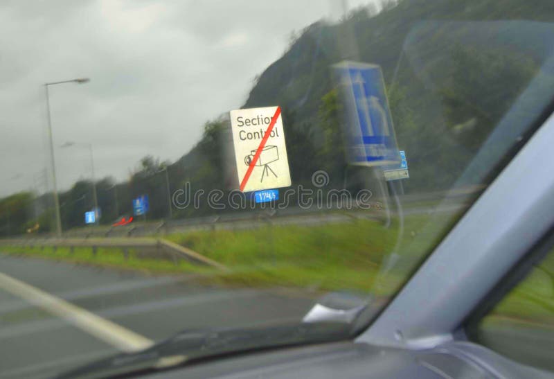 Average Speed Check on Motorway Stock Photo - Image of control ...