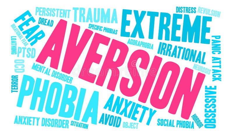 Aversion Word Cloud stock vector. Illustration of phobia - 99074487