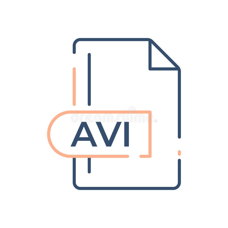 AVI File Format Icon. AVI Extension Line Icon Stock Vector ...