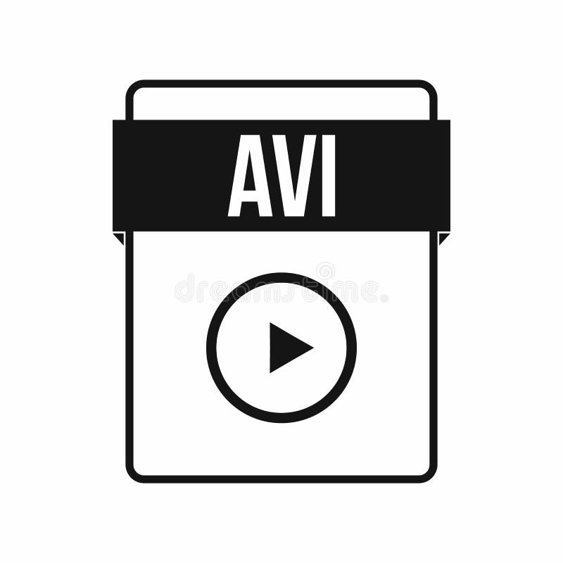 AVI File Icon, Simple Style Stock Vector - Illustration of digital ...