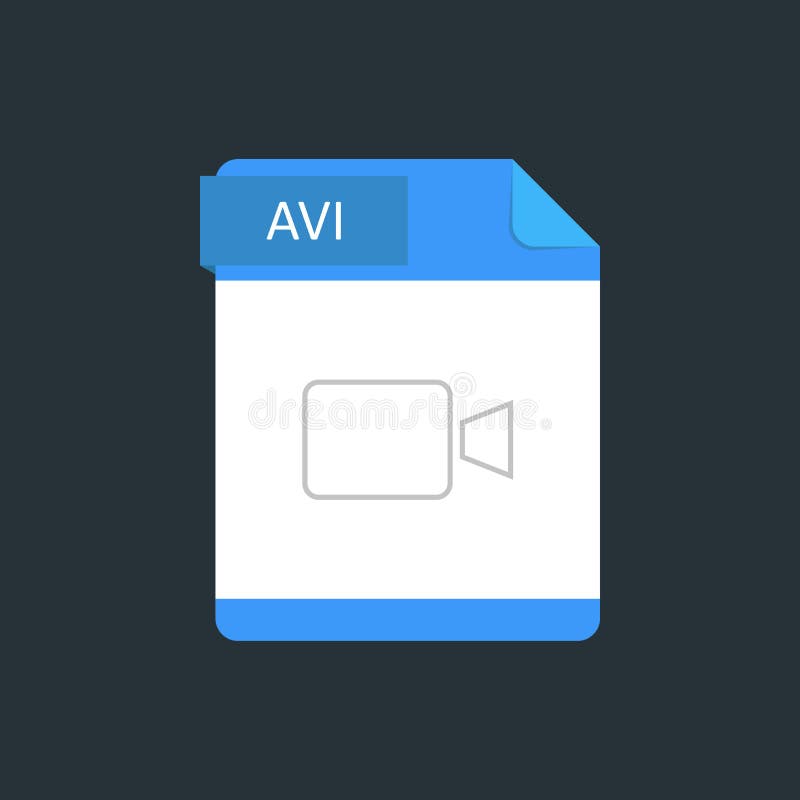 AVI File Type Icon. Vector Illustration Isolated on a Dark Blue ...