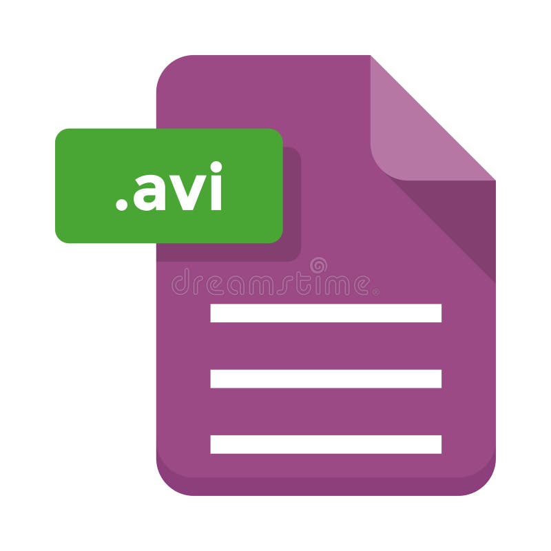 .avi file vector flat icon stock illustration. Illustration of concept ...