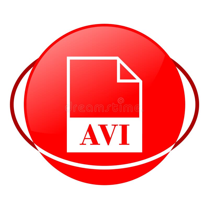 Avi File Vector Illustration, Red Icon Stock Vector - Illustration of ...
