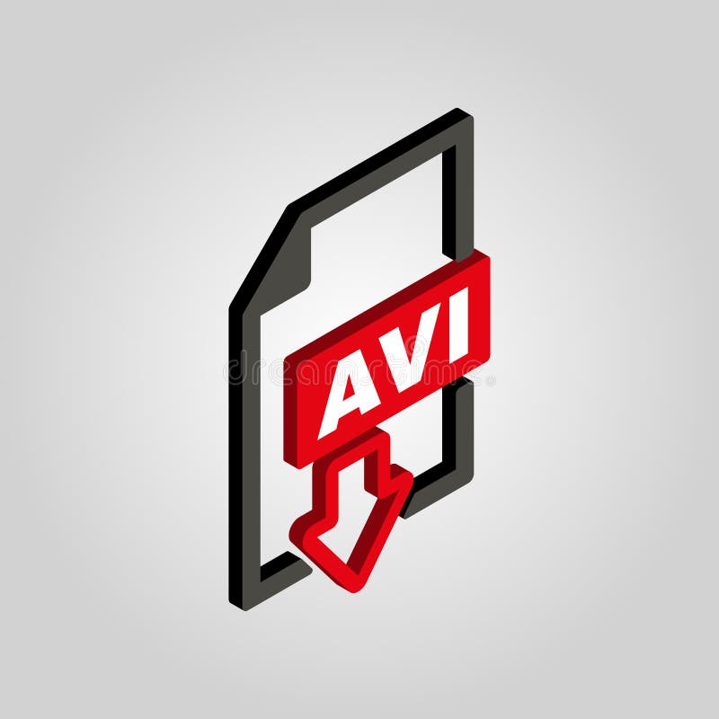 The AVI Icon.3D Isometric Video File Format Symbol. Flat Vector Stock ...