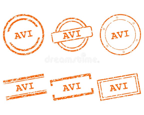 Avi stamps stock vector. Illustration of sticker, text - 183821953