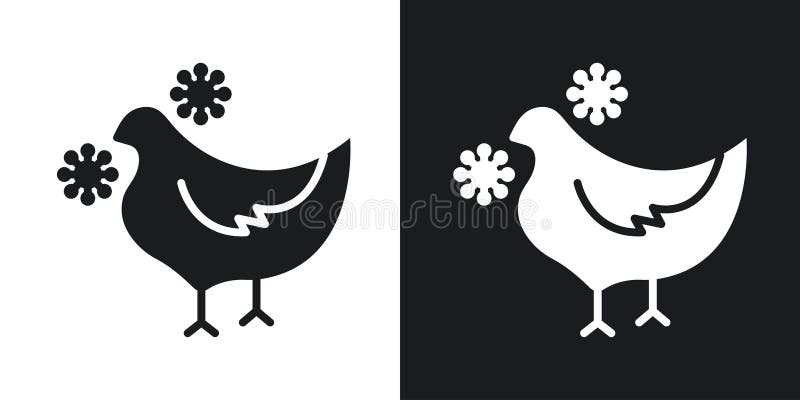 Avian Influenza Thin Line Vector Icon Set Stock Vector - Illustration ...