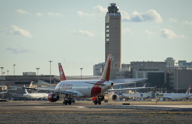 Avianca A320 at Boston Airport Editorial Stock Image - Image of a320 ...