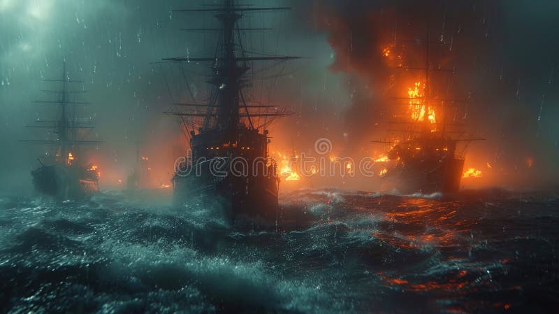 Avianoist Ship with Fighters Rising during a Special Operation in the ...