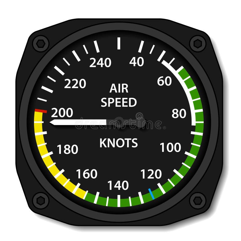 Aviation Aircraft Airspeed Indicator Stock Vector - Illustration of ...