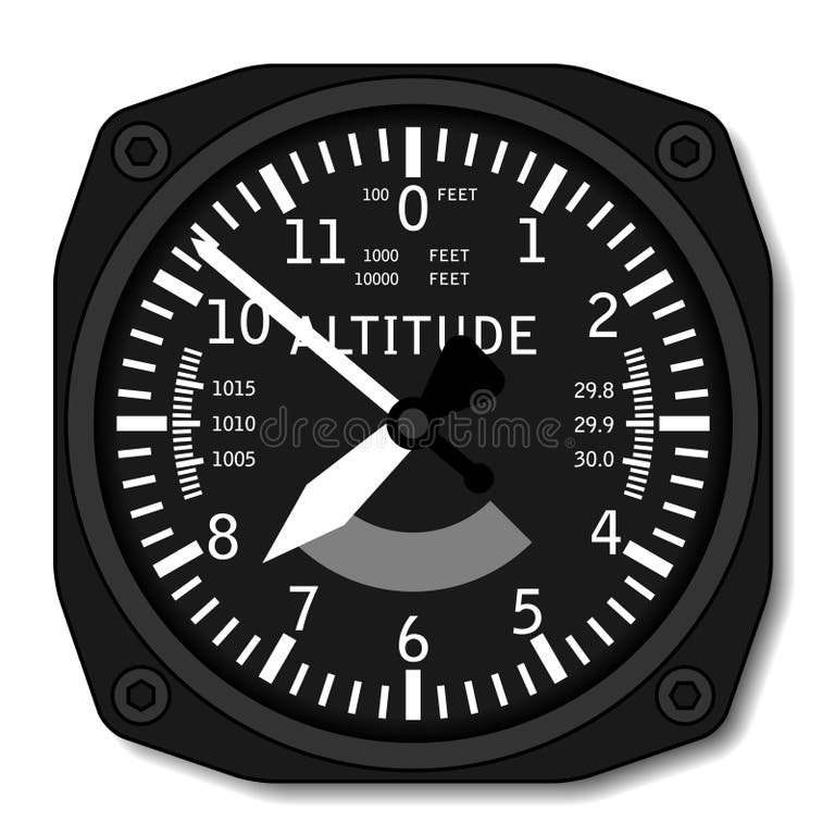 Aviation Airplane Altimeter Stock Vector - Illustration of indicator ...