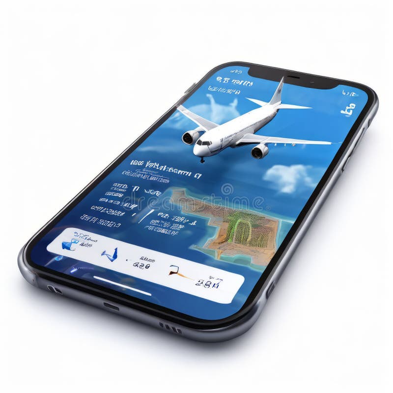 Aviation App Interface with Flight Tracking Airport Informatio Stock ...