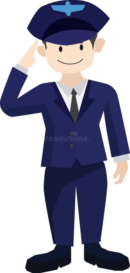Aviation Captain Cartoon Character Stock Vector - Illustration of white ...