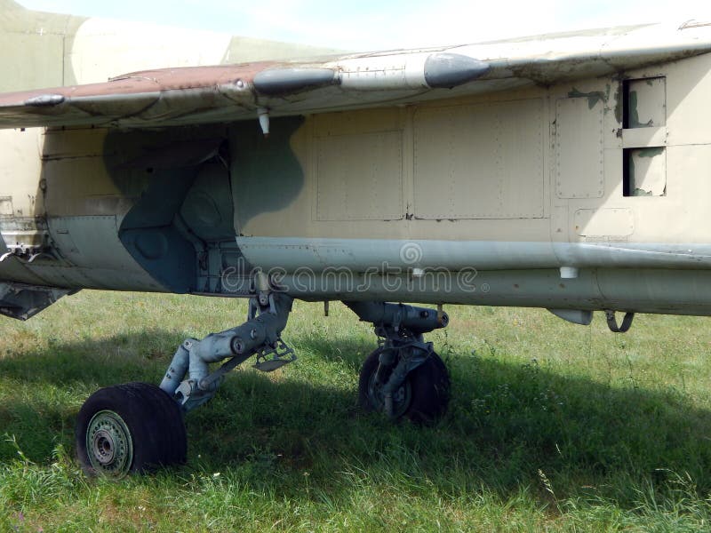 Aviation Chassis of an Airplane and a Helicopter Stock Photo - Image of ...