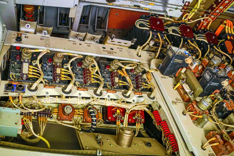Aviation Electronics Inside a Passenger Aircraft at Museum Stock Photo ...