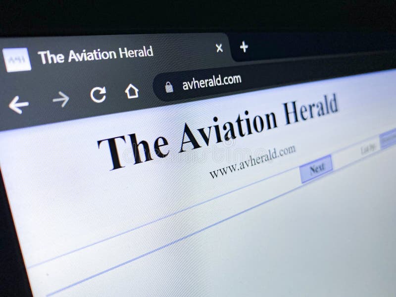 The Aviation Herald Web Page on a Computer Screen Editorial Stock Photo ...