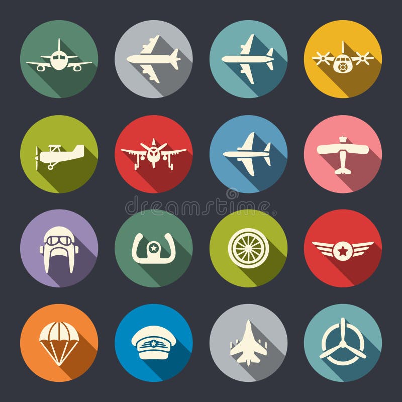 Aviation icon set stock vector. Illustration of aircraft - 46213894