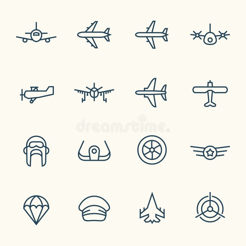 Aviation icon set. stock vector. Illustration of check - 54199081