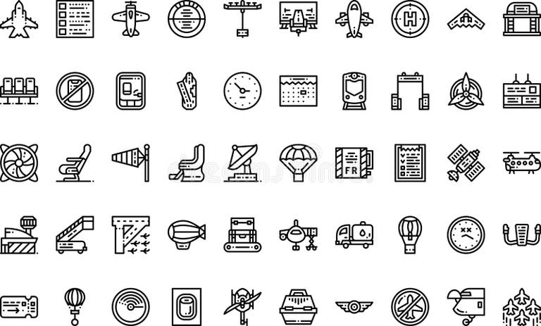 Aviation Icons High-Quality Vector Icons Collection with Editable ...