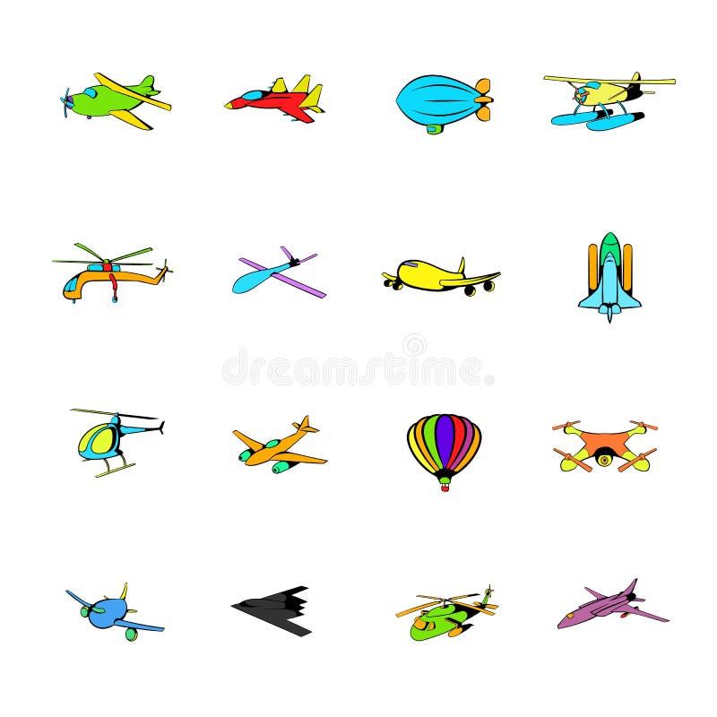 Aviation set icons stock vector. Illustration of control - 69882779