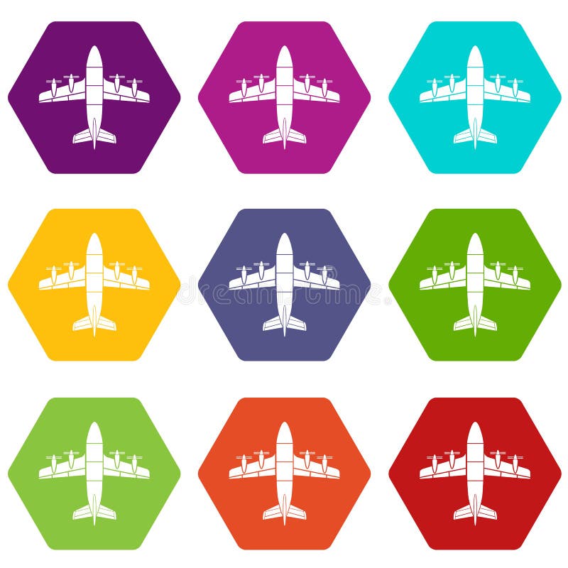 Aviation Icons Set 9 Vector Stock Vector - Illustration of passenger ...