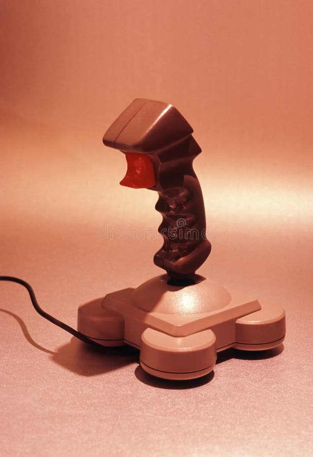A Flight Simulator Joystick from a Computer Game System Stock Image ...