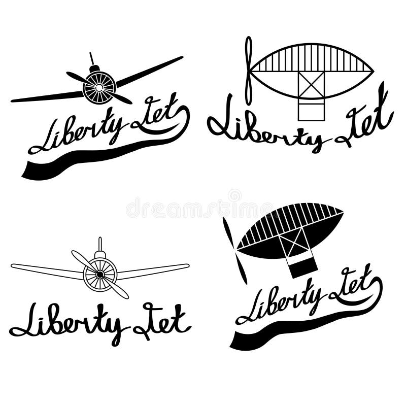 Aviation labels set art stock vector. Illustration of liberty - 63636981