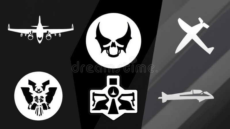Aviation & Skull Logo Designs Stock Illustration - Illustration of ...