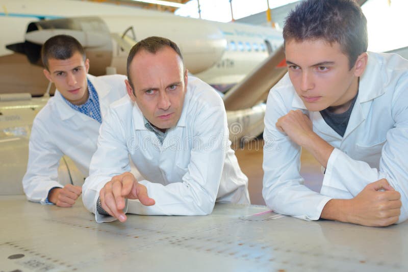 Aviation Students Studying Plans Stock Image - Image of teenager ...