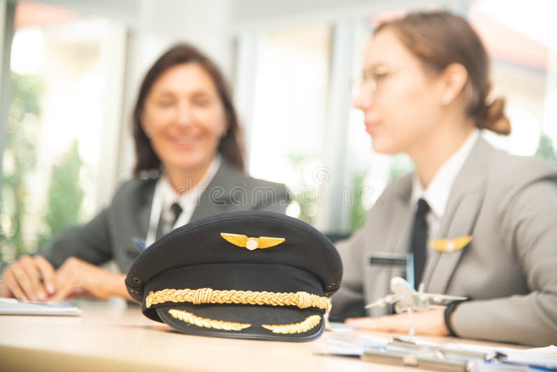 Aviation Workers are Discussing How To Work at Ground Work. Stock Photo ...
