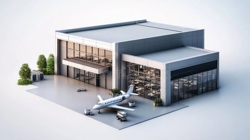 Aviation Workshop, a Modern 3D Isometric Design of an Aviation Workshop ...